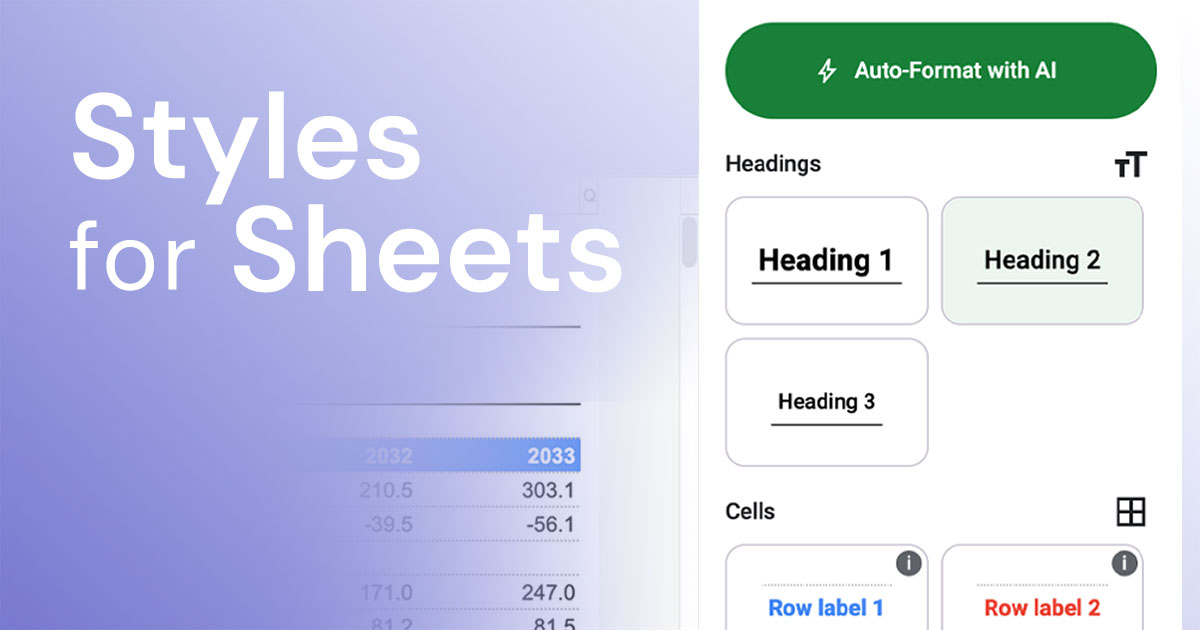 Support | Styles for Sheets